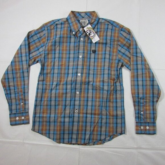 Cinch | Shirts & Tops | Cinch Boys Long Sleeve Plaid Button Up Western ...